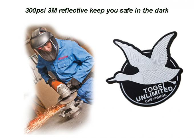 Debossed 300psi 3M Reflective Labels Iron On Patches For Jeans