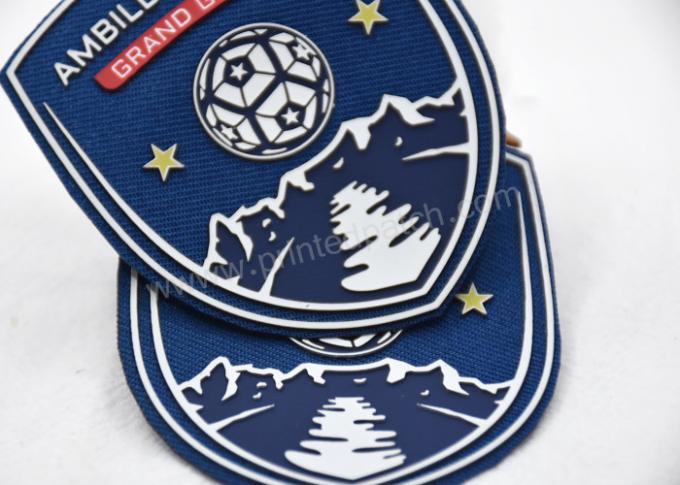 3D Football Team Patches Nylon Custom Clothing Patch High Density
