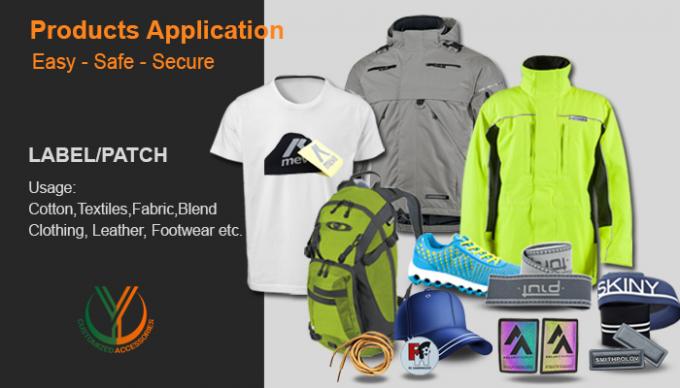 SGS Silicone Rubber Logo Sticker On 3cm Recycle Polyester Tape