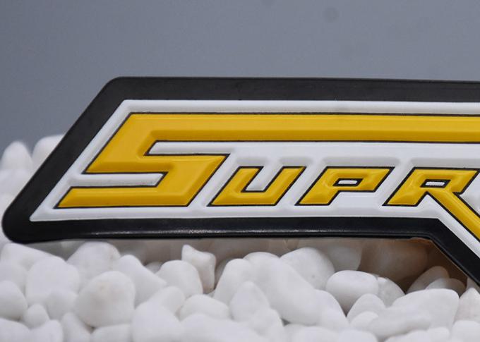 TPU Embossed Two Colour Heat Transfer Clothing Labels With Raised Logo